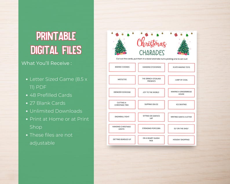 Christmas Charades, Fun Family Christmas Game, Christmas Pictionary ...