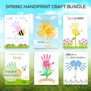 Spring Handprint | April Handprint | Happy Spring Printable | Spring ...