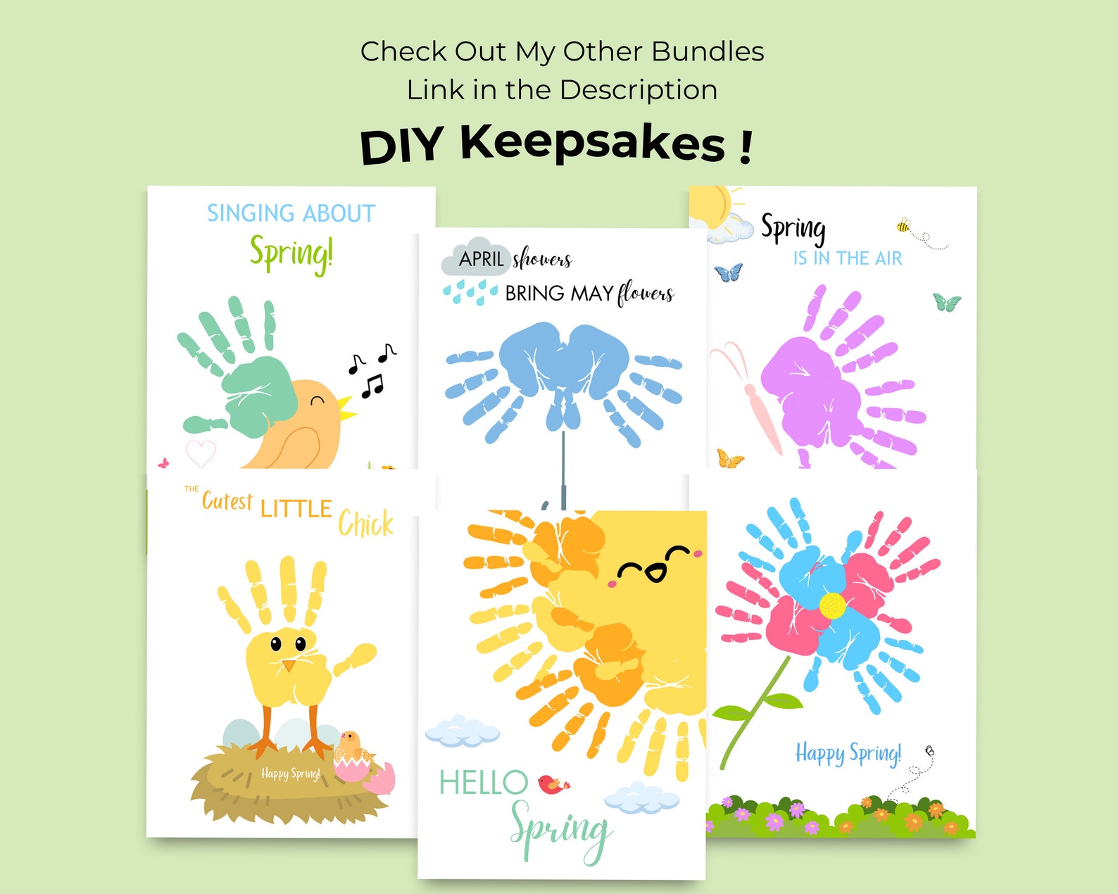 Spring Handprint April Handprint Happy Spring Printable Spring ...