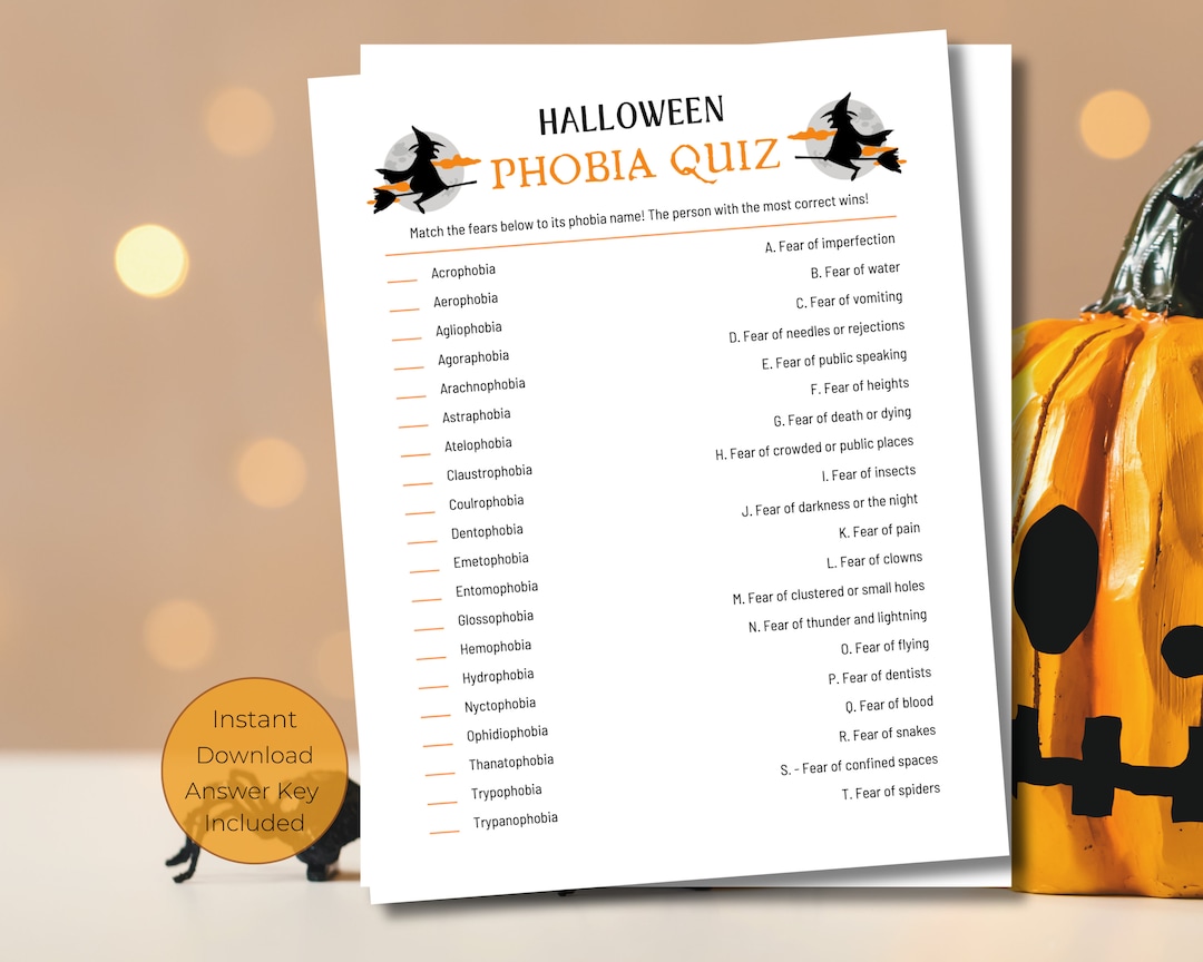 Halloween Phobia Quiz | Halloween Trivia Game | Halloween Party Games ...