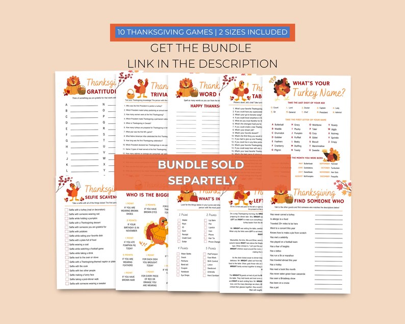 Thanksgiving Trivia Game: Fun Holiday Quiz (PDF Download) - Etsy