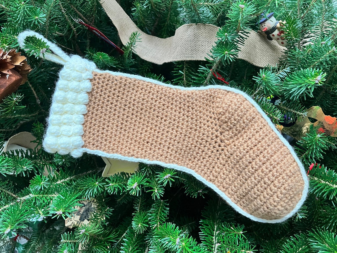 Iced Gingerbread Stocking - Cute Crochet Cookie Inspired Christmas Decoration - Etsy