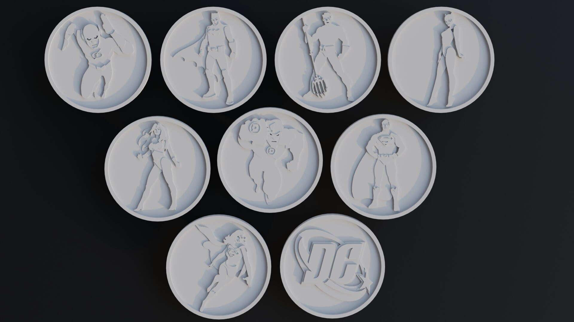 DC Comics Coin Collection STL 3d Print Model Superhero Digital - Etsy