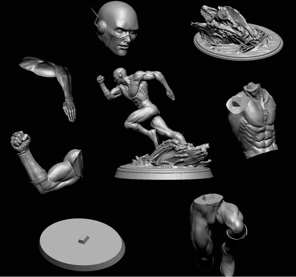 Flash Stl File 3D Print 3D Design Comics Character 3D Justice League - Etsy