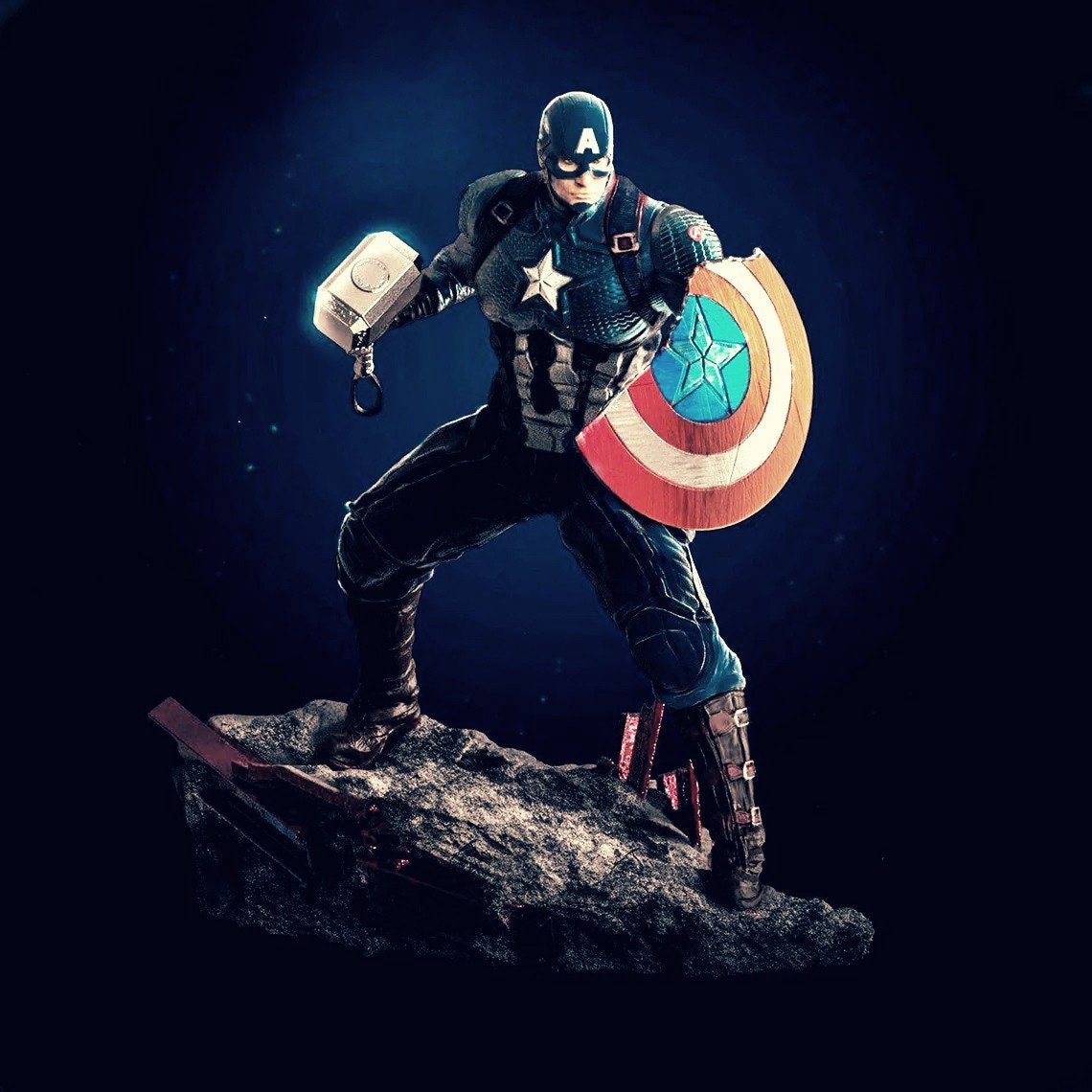 Captain America Stl File 3D Print Superhero - Etsy