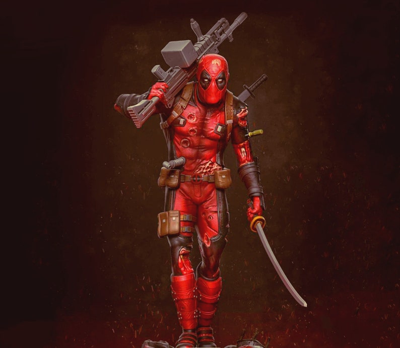 Deadpool Stl File 3D Print Design Figurine Comics Character - Etsy