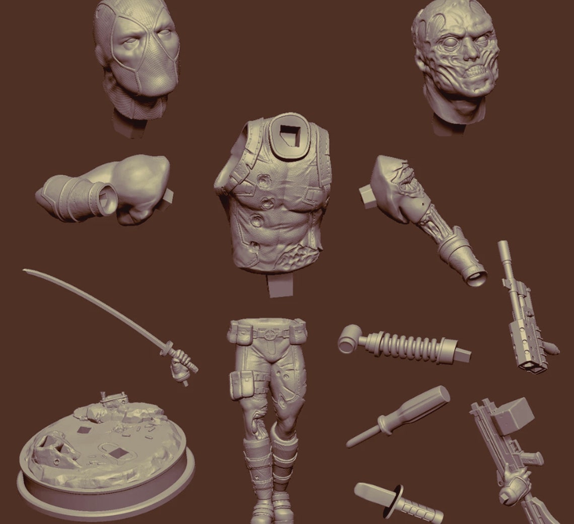 Deadpool Stl File 3D Print Design Figurine Comics Character - Etsy