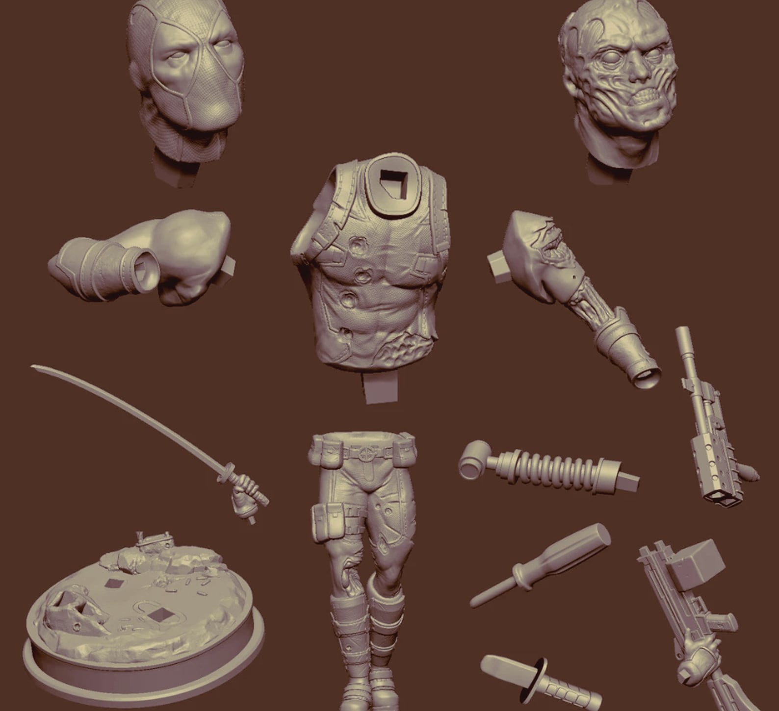 Deadpool Stl File 3D Print Design Figurine Comics Character - Etsy