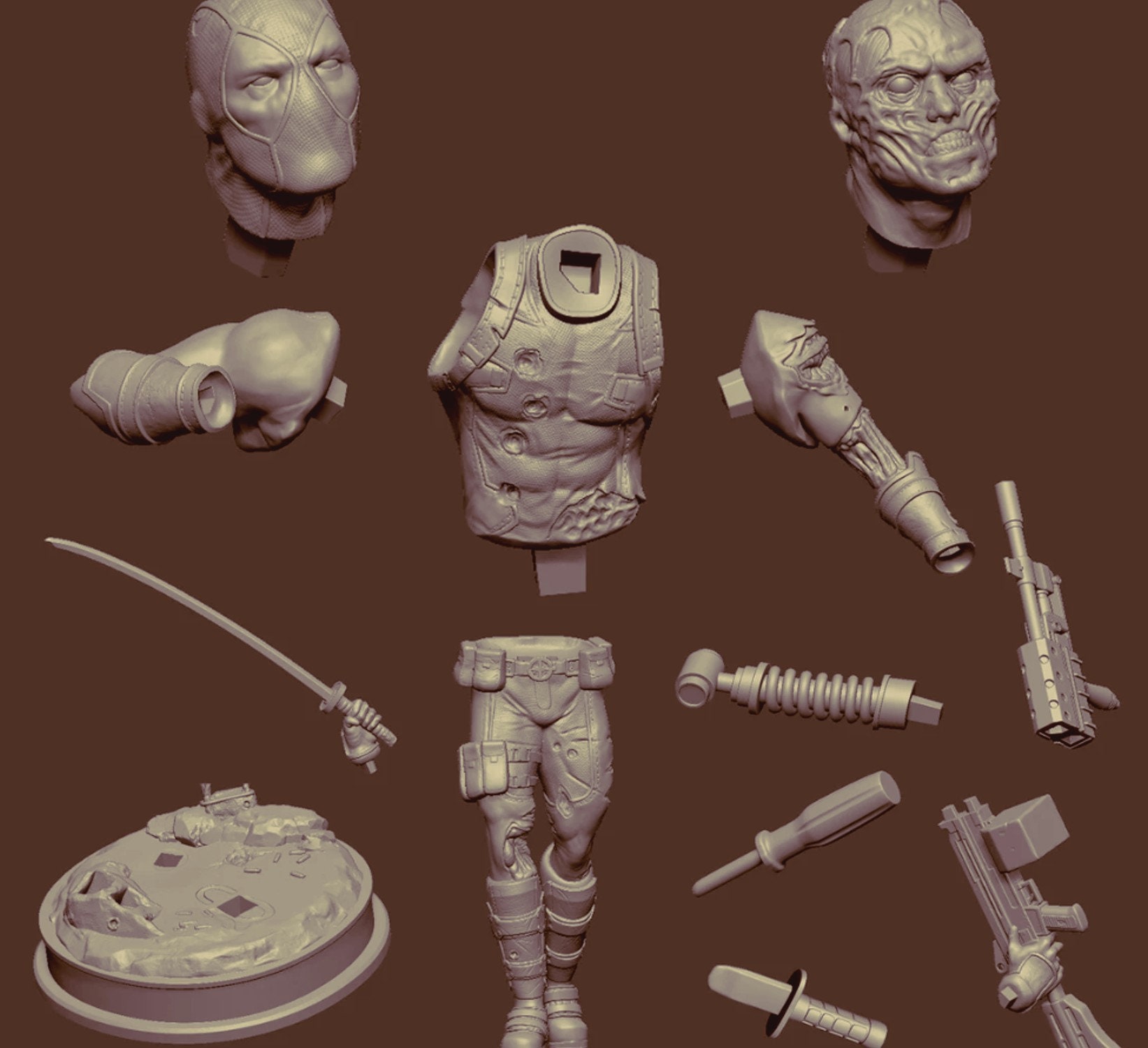 Deadpool Stl File 3D Print Design Figurine Comics Character - Etsy