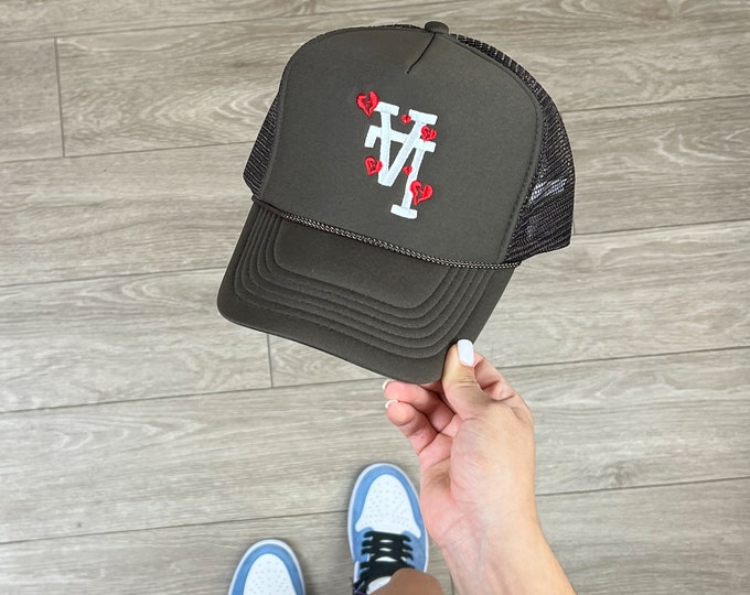 Upside Down LA Los Angeles BROWN Trucker Baseball Cap With LA - Etsy