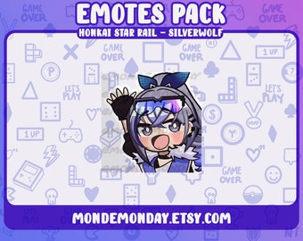 Animated Pop Cat Silver Wolf From Honkai Star Rail Emote for Youtube ...