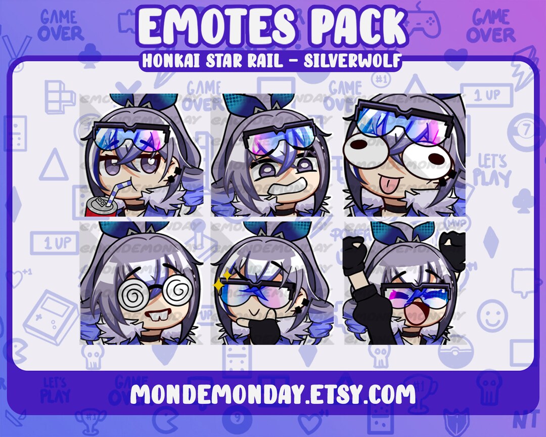Silverwolf - 6x Static Emotes Bundle | Twitch, Discord, Youtube - Etsy
