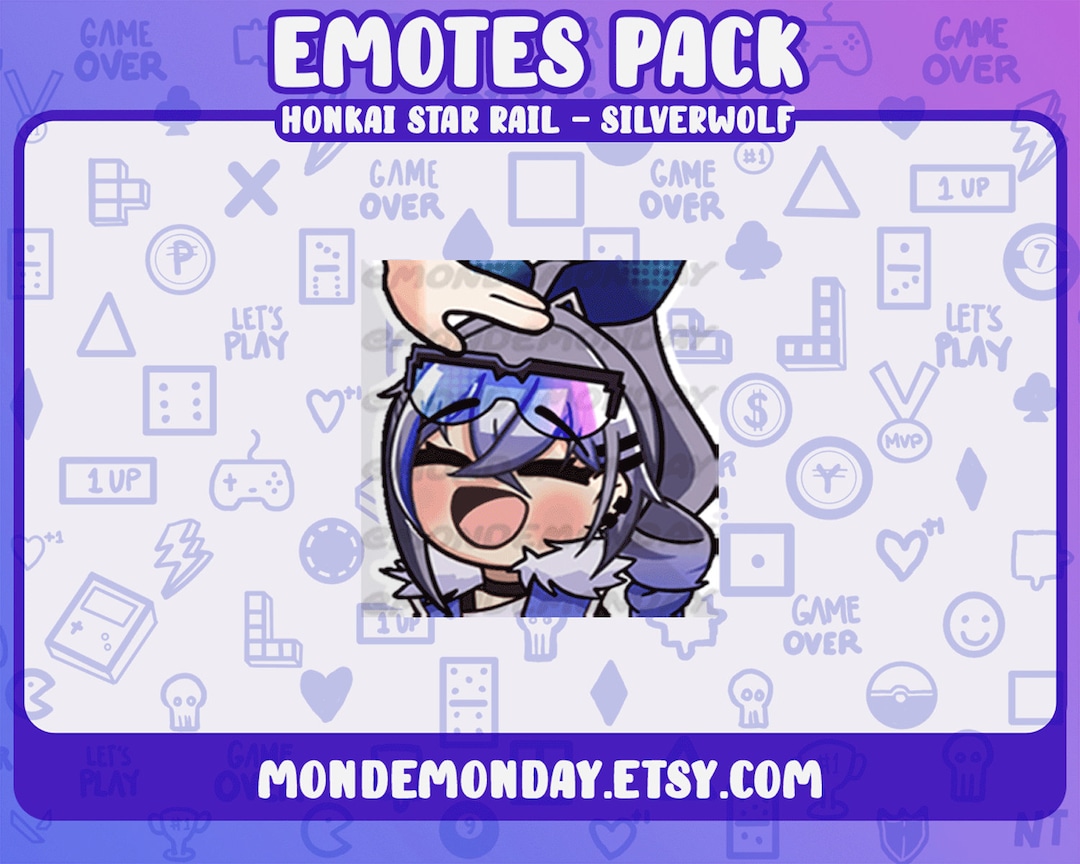 Silverwolf - "head Pat" Emote | Twitch, Discord, Youtube - Etsy