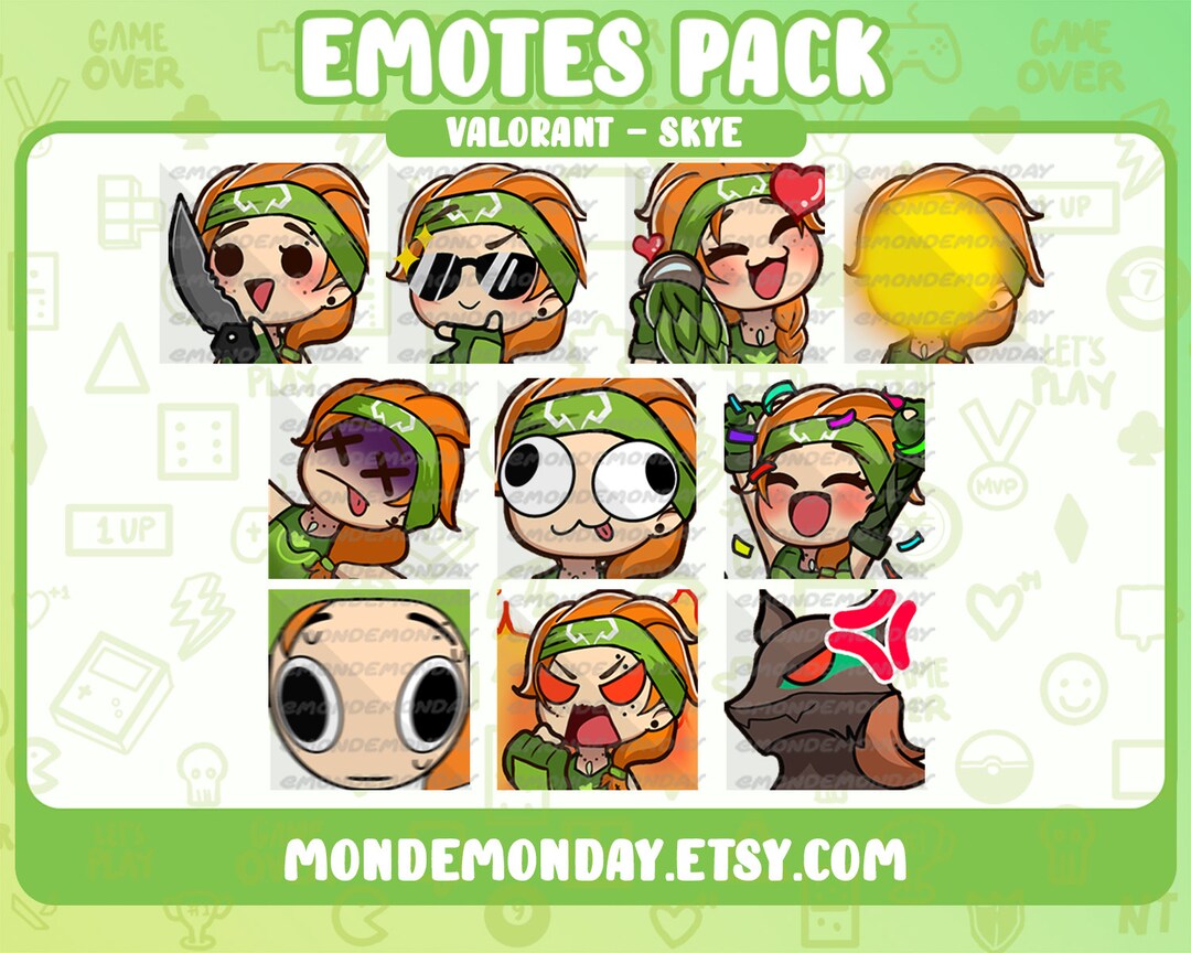 Skye - Valorant Complete Static Emotes Bundle | Twitch, Discord ...