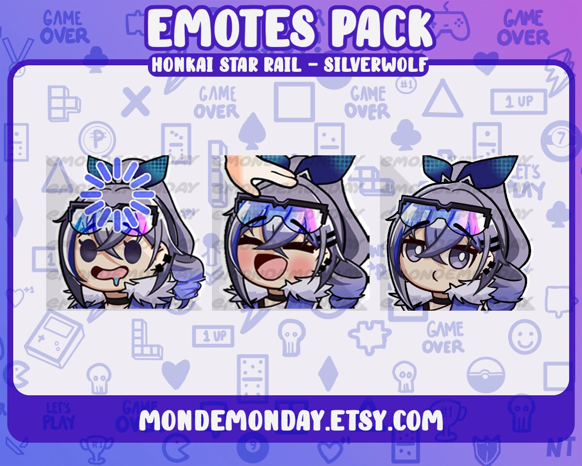 Silver Wolf - 3x Animated Emotes Bundle B | Twitch, Discord, Youtube - Etsy