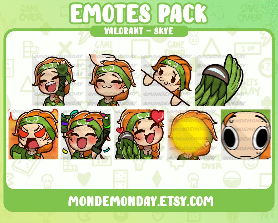 Skye 9x Valorant Animated and Static Emotes Bundle Set B Twitch ...