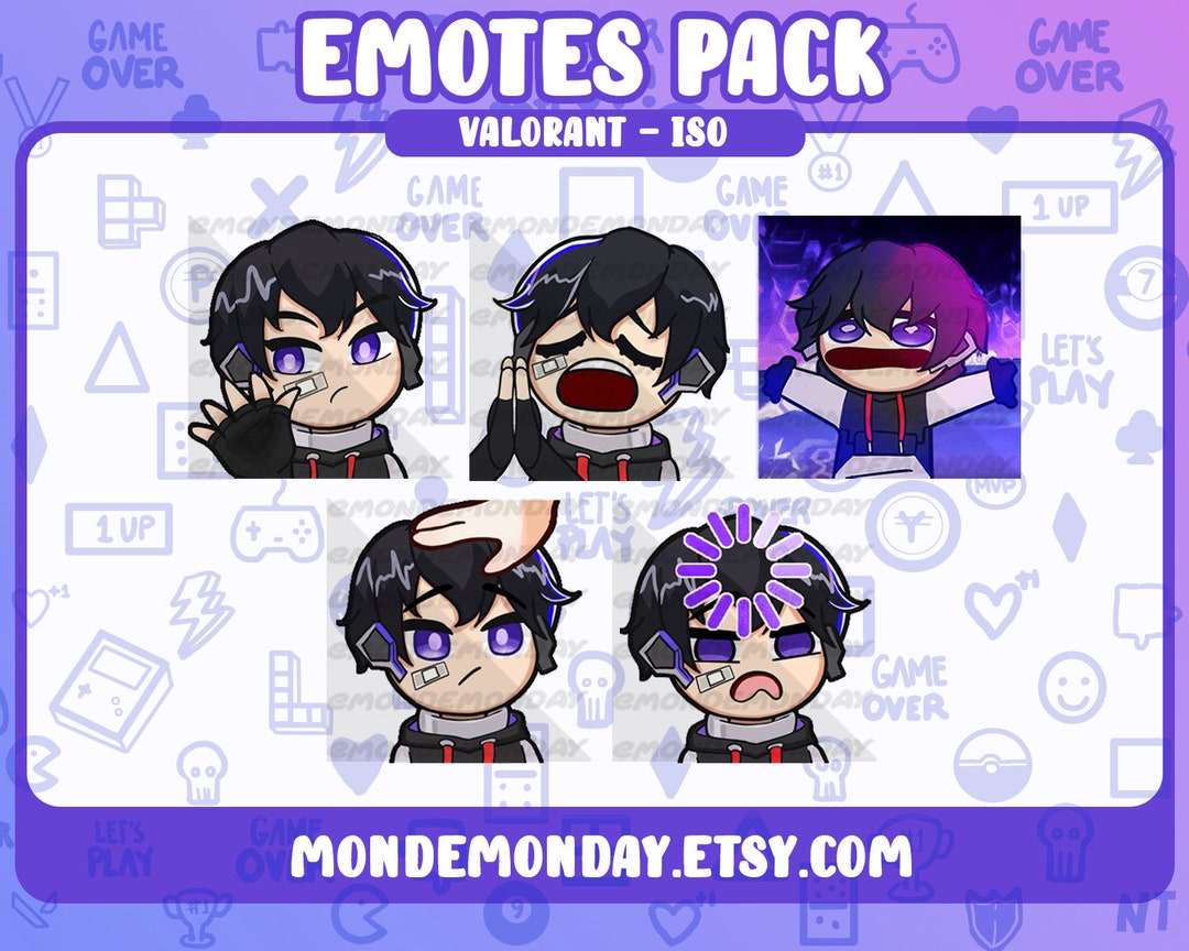 Iso - 5x Valorant ANIMATED Emotes Bundle | Twitch, Discord, Youtube - Etsy