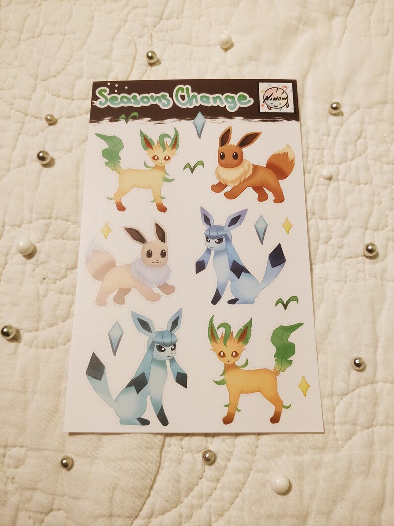 Seasons Change Sticker Sheet | Eevee Leafeon Glaceon Eeveelution ...