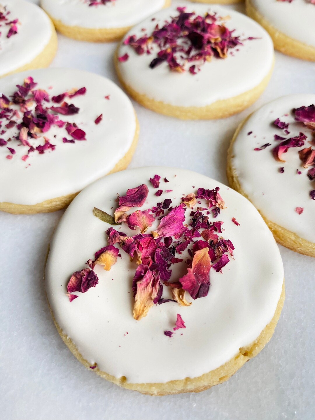 Frosted Rose Edible Flower Cookies Vanilla Rose Cookies - Etsy