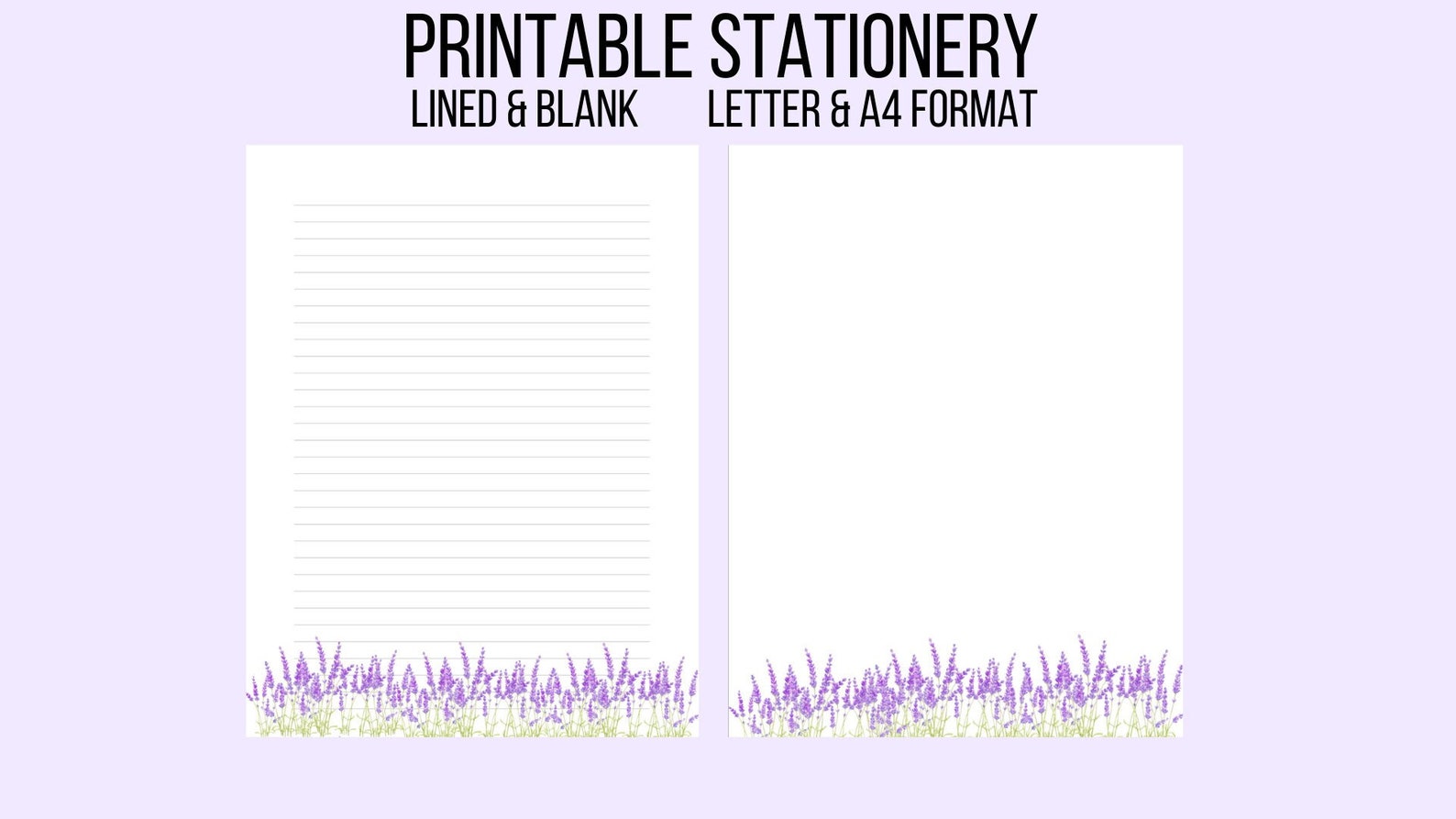 Lavender Themed Printable Writing Paper Cute Floral - Etsy