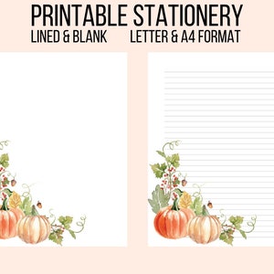 Pumpkins Inspired Printable Stationery Writing Paper back to School ...