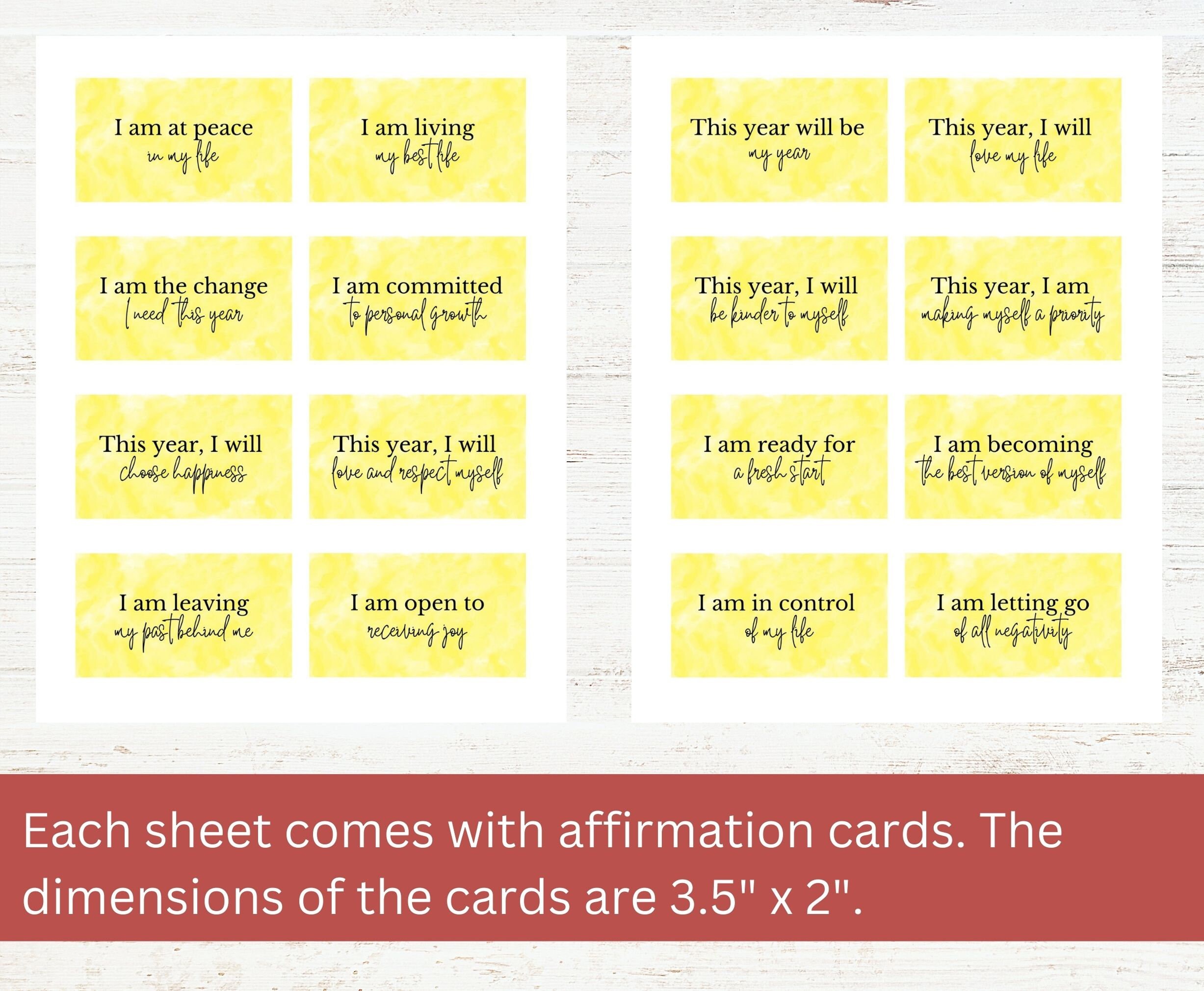 20 Printable New Years Affirmations Cards 3.5 X 2 2023 New Year ...
