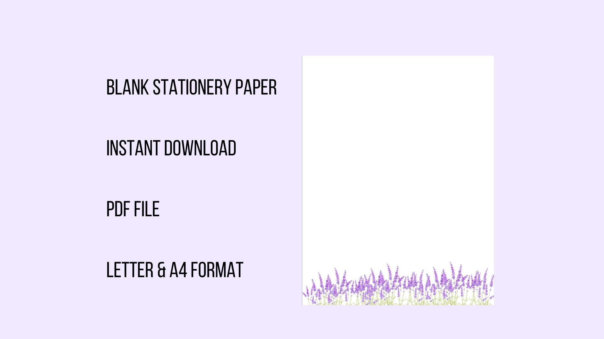 Lavender Themed Printable Writing Paper Cute Floral Printable Letter ...