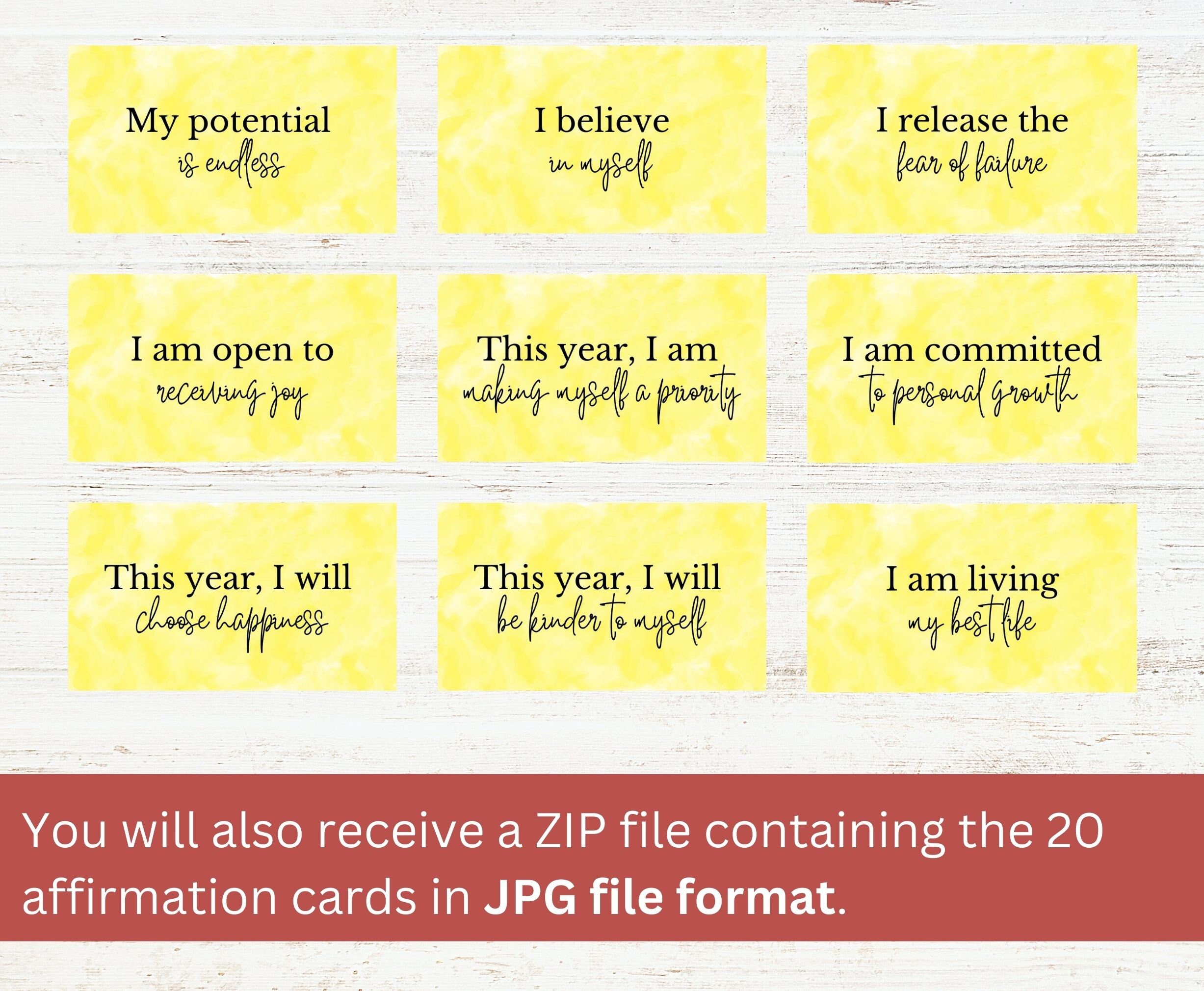 20 Printable New Years Affirmations Cards 3.5 X 2 2023 New Year ...