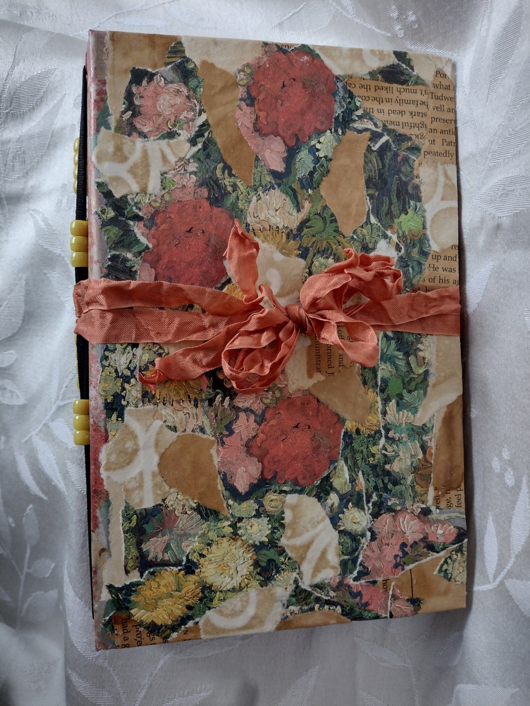 Rust and Peach Floral Journal - Etsy
