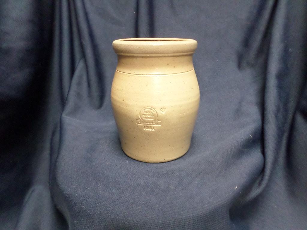 Rowe Pottery Works Stoneware Vase Mini Crock Basket of Berries Design ...