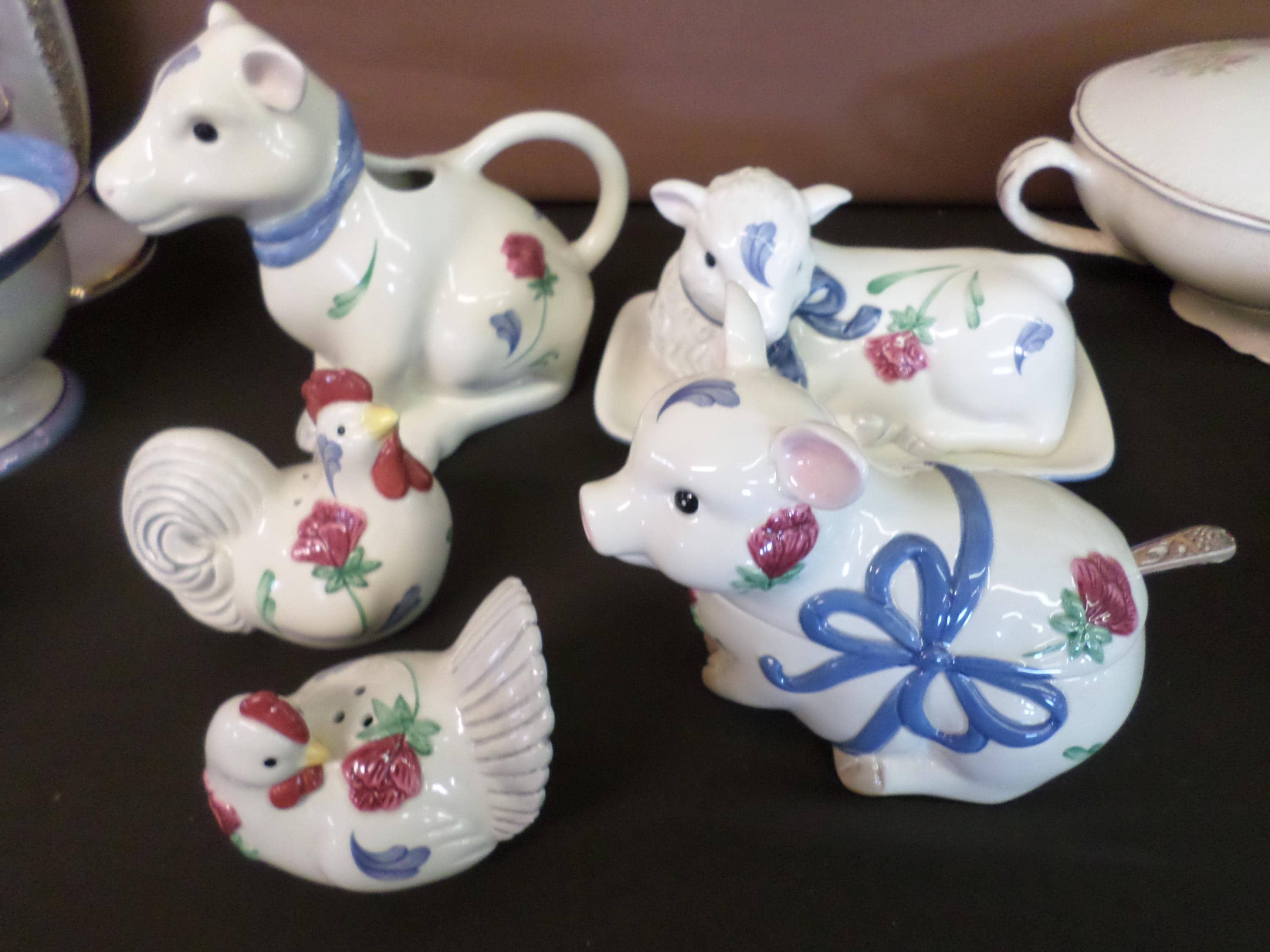 Lenox Poppies Barnyard Cow Creamer& Pig Sugar Bowl - Etsy