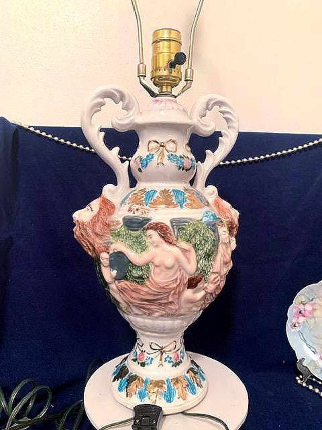 Capodimonte Style Porcelain Lamp: Bacchus Feast Decor - Etsy