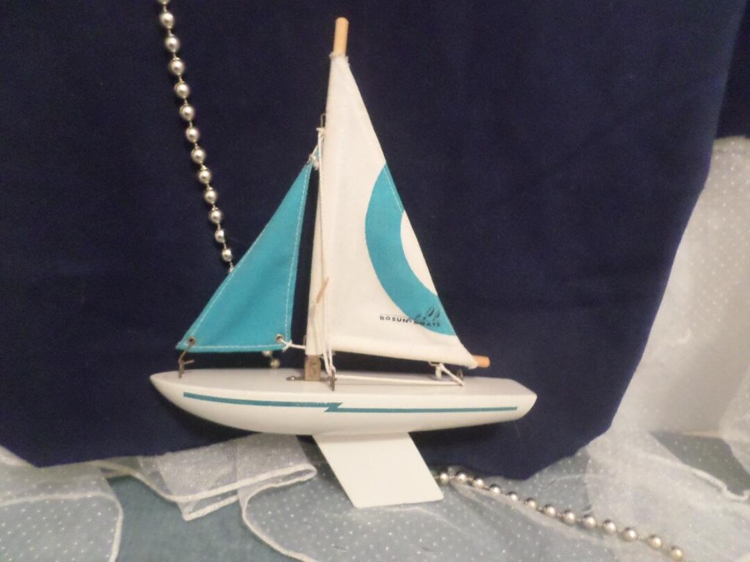 Vintage Bosun Boats by Reeves Teal & White Sailboat - Etsy