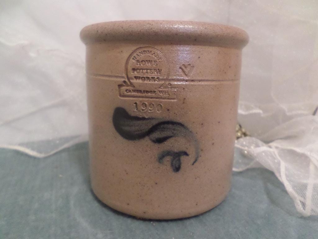 Rowe Pottery Works Stoneware Mini Crock Salt Glaze 1990 Westminster MD ...