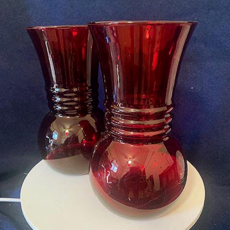 Red Depression Glass - Etsy