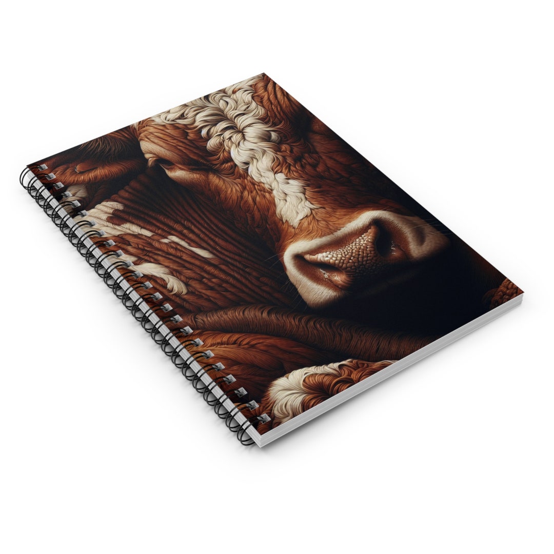 Brown Cowhide Notebook, Cow Print Spiral Journal, Christmas Cattle ...