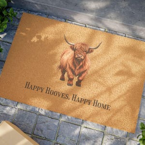 Highlands Cow Rug Welcome Mat 24 X 16 House Welcome Rug Gift Cute Door ...