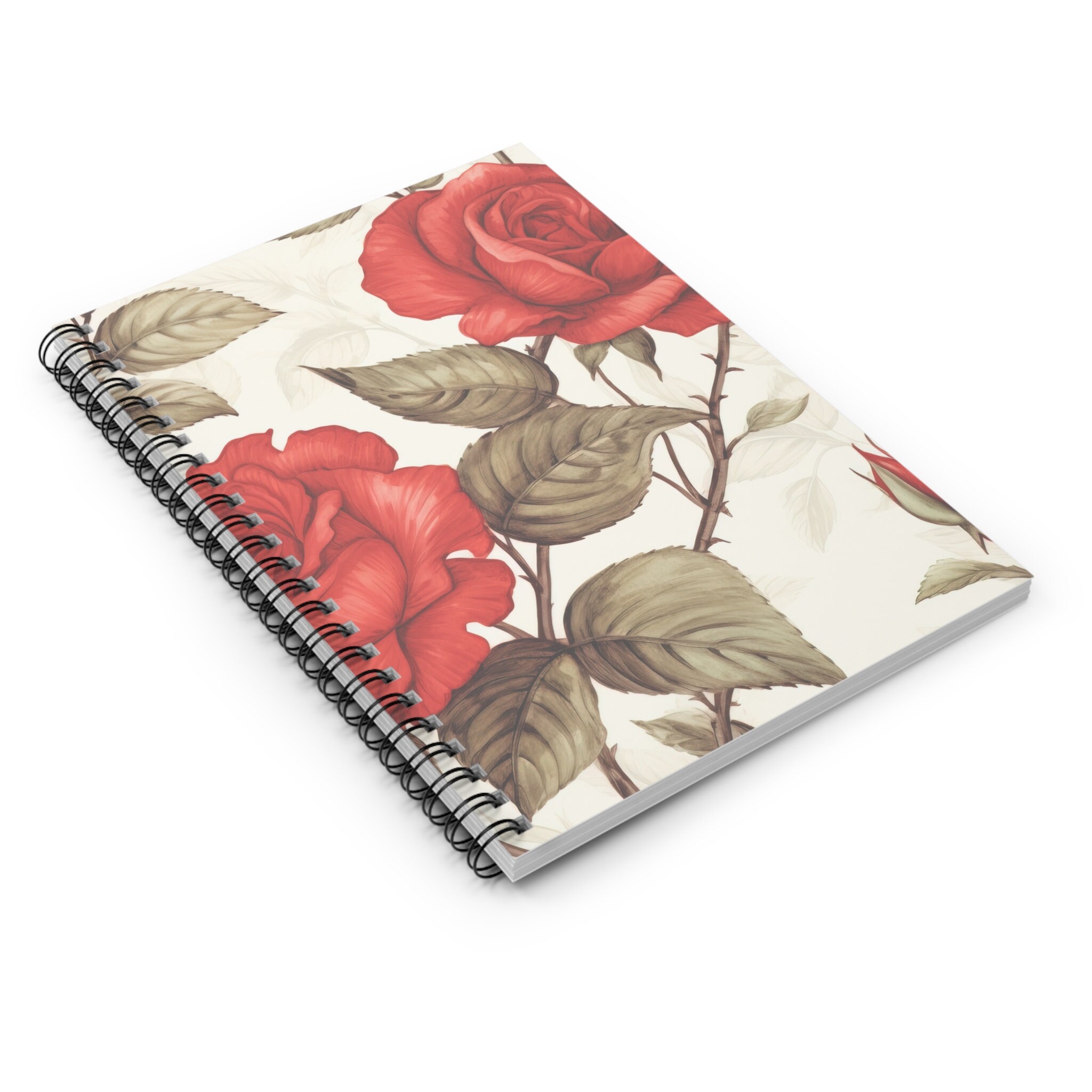 Notebook Spiral Journal Red Rose Journal Keepsake Journal - Etsy