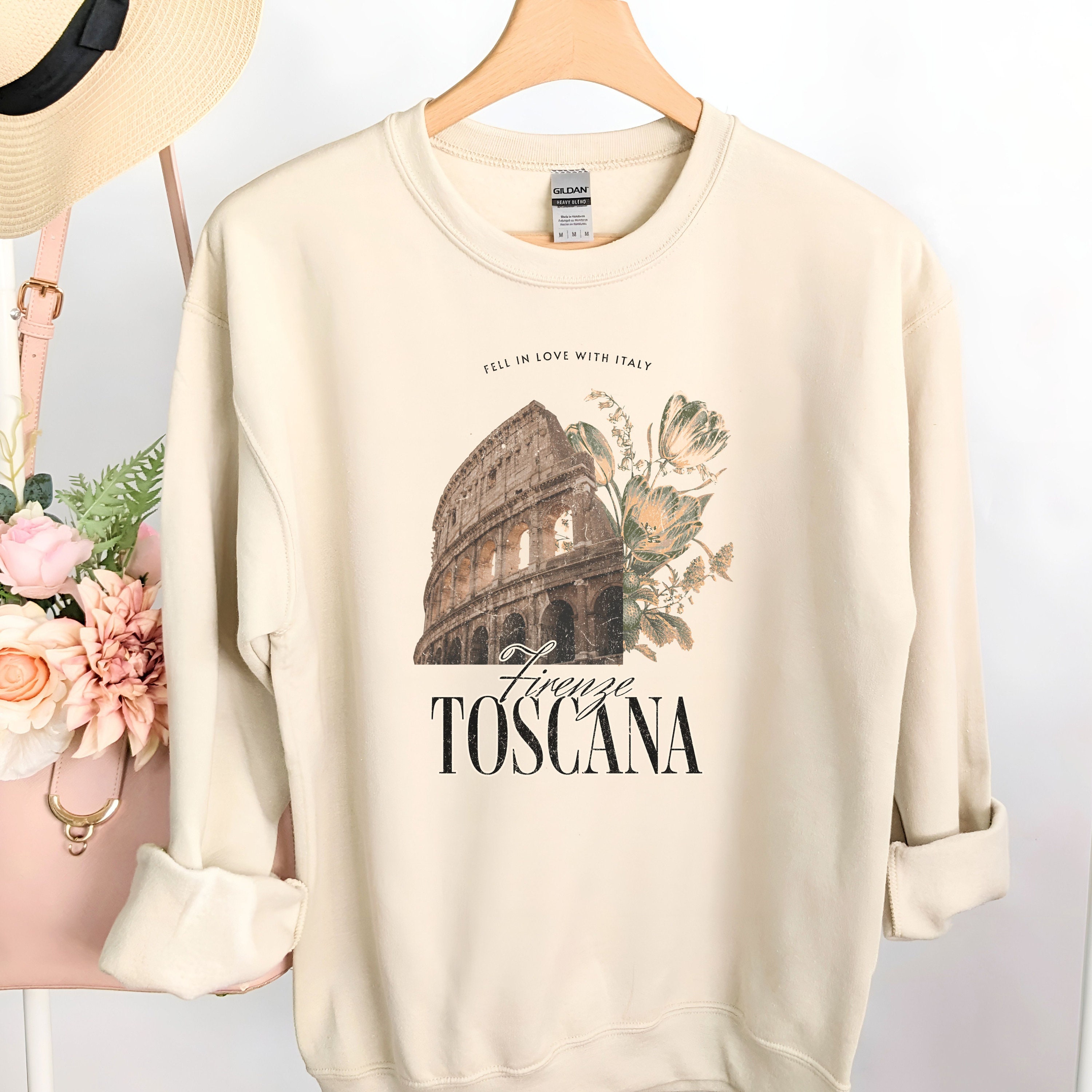 Italy Sweatshirt, Italian Crewneck Pullover Firenze, Toscana Pullover ...