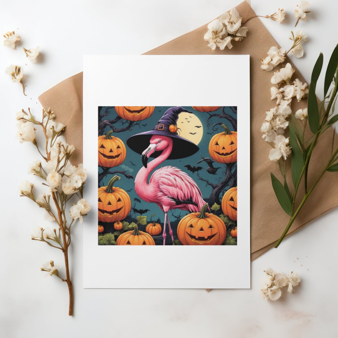 Fall Flamingo PNG Digital Files PNG SVG Files Halloween Flamingo and ...