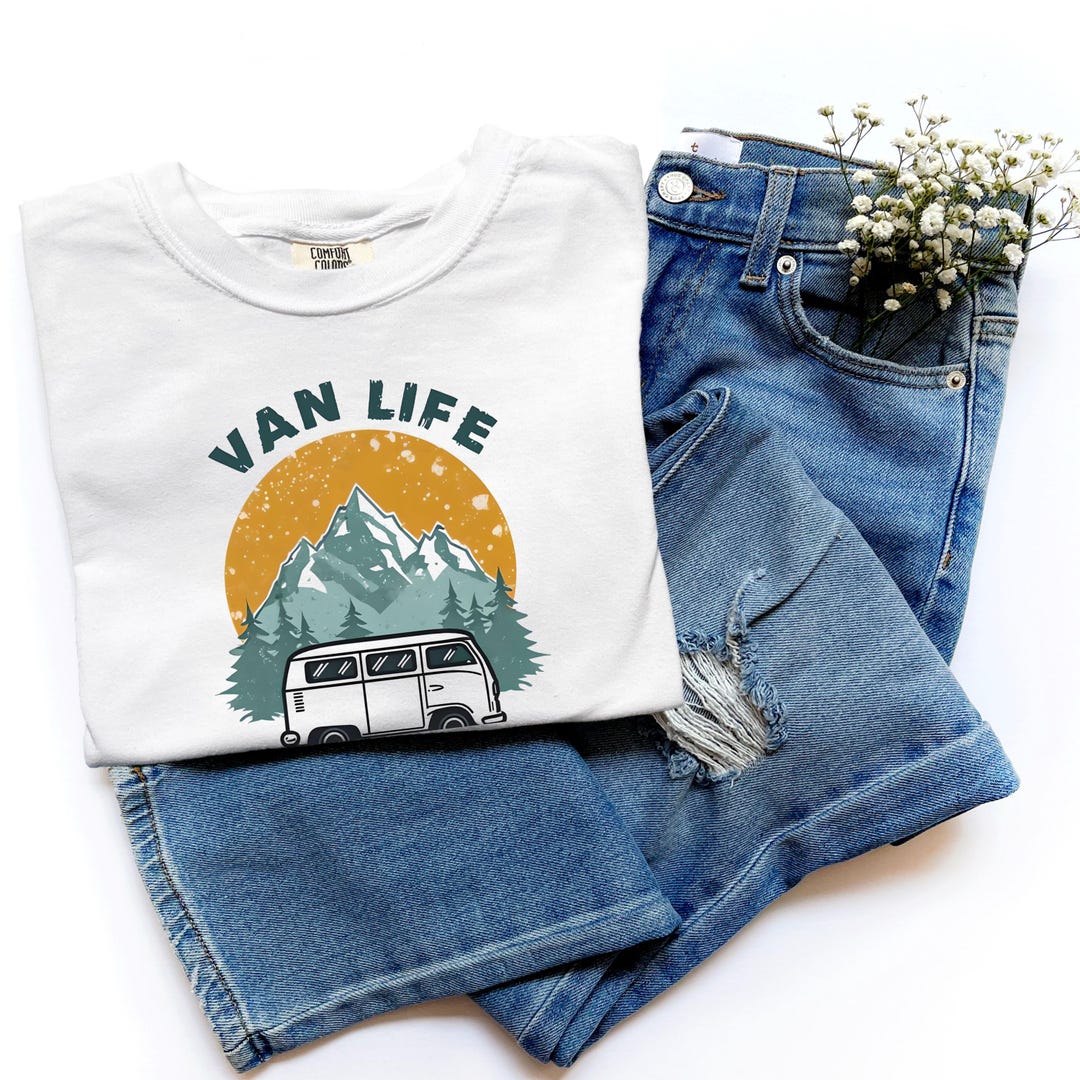 Van Life Happy Life Shirt Campervan Camp Tshirt Camper Van Gift His and ...