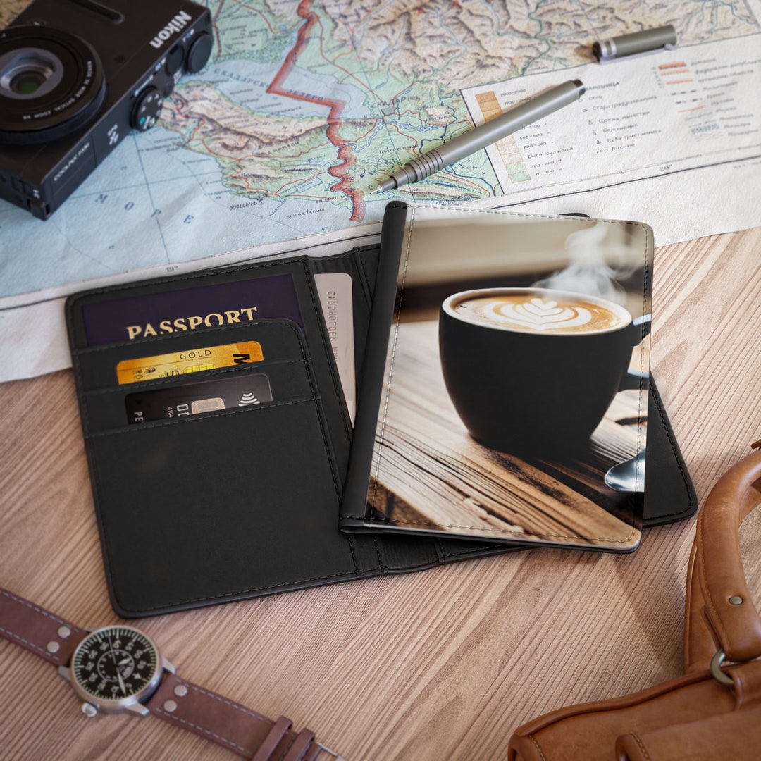 Passport Holder, Coffee Passport Cover, Caffeinated Passport Holder, Birthday Gift Idea Passport ...