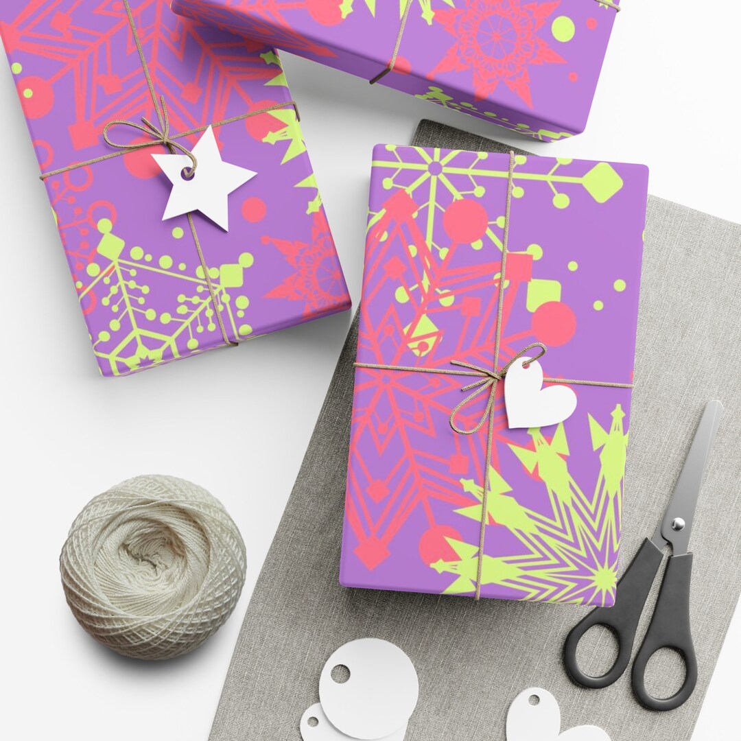 Wrapping Paper, Christmas Gift Wrap Papers, Brighter Pastel Stars and ...
