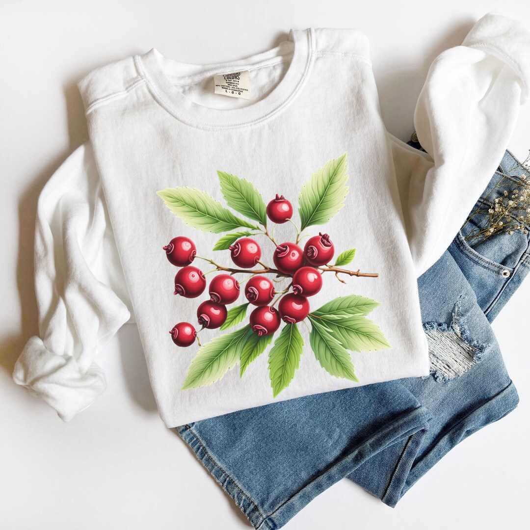 Cottagecore Cranberry Sweatshirt Cottagecore Berry Tshirt Comfortable ...
