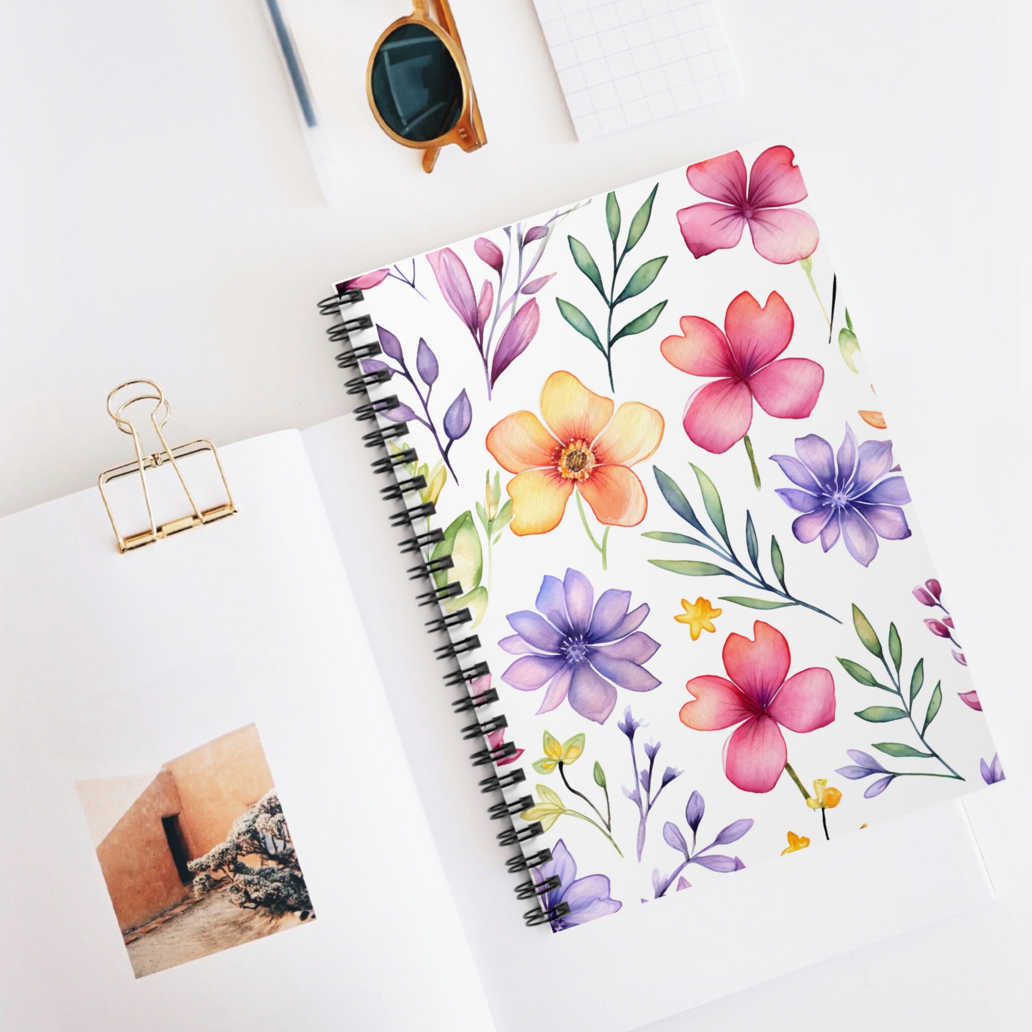 Cottagecore Flower Summer Floral Spiral Notebook Ruled Line - Etsy