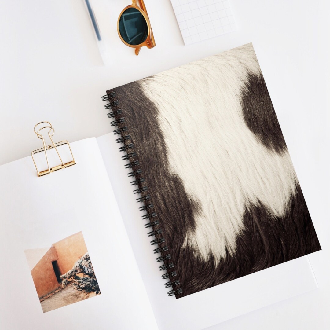 Cowhide Inspired (*not Actual), Spiral Journal, Cattle Keepsake Journal ...