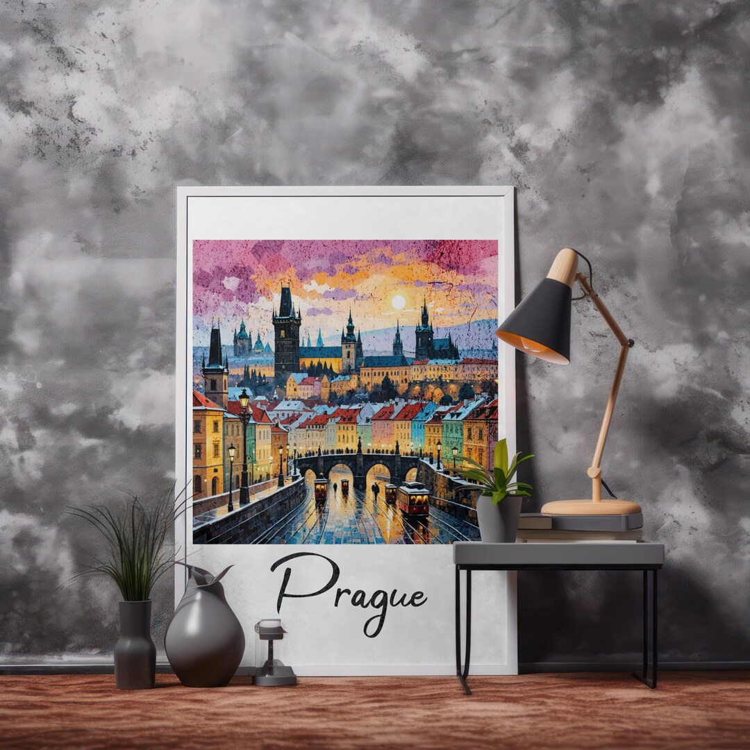 Prague Wall Art SVG Europe Print Czech Wall Art SVG Traveler Gift PNG ...