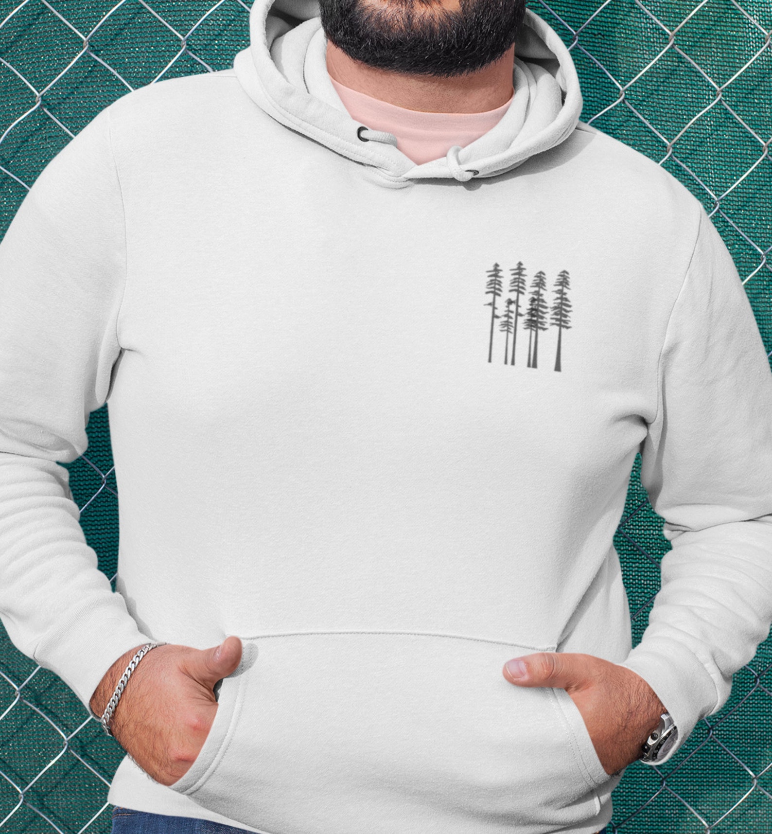 Tall Trees Hoodie for Cozy Camping Gear and Has Pine Tree Graphic That ...
