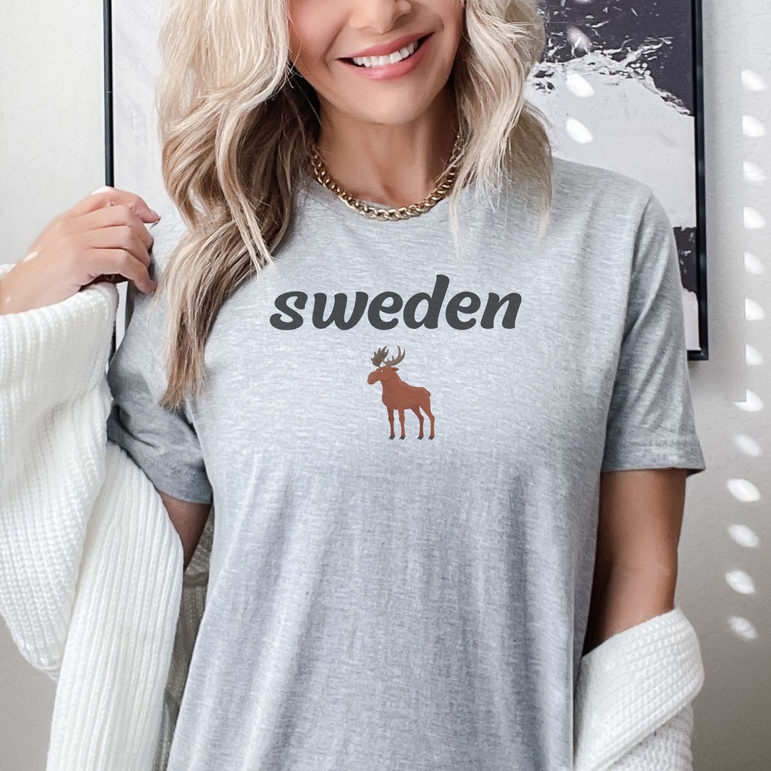Camiseta de Suecia, camisa de alce escandinavo, camiseta nórdica, alce ...