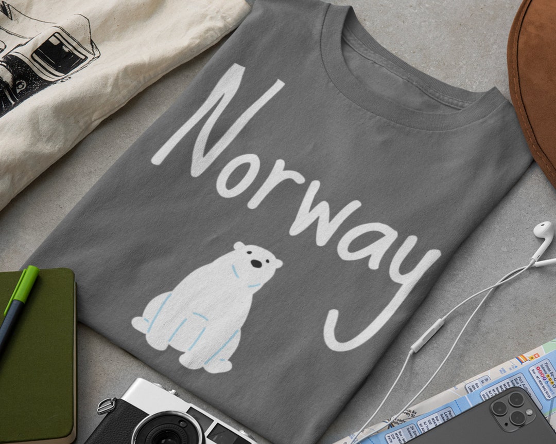 Northern Lights Nordic Tshirt, Best Norway Tshirt, Norwegian Polar Bear ...